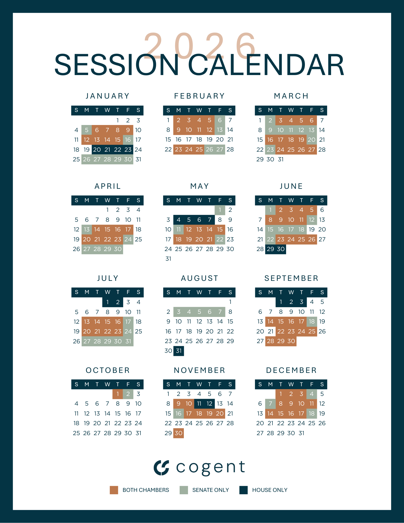 2026 Congressional Calendar – Cogent Strategies